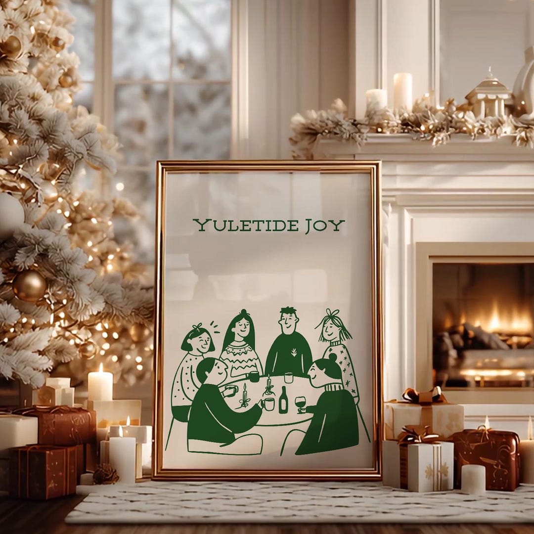 Yuletide Joy PNG Poster | Christmas Family Wall Art | Holiday Gathering ...