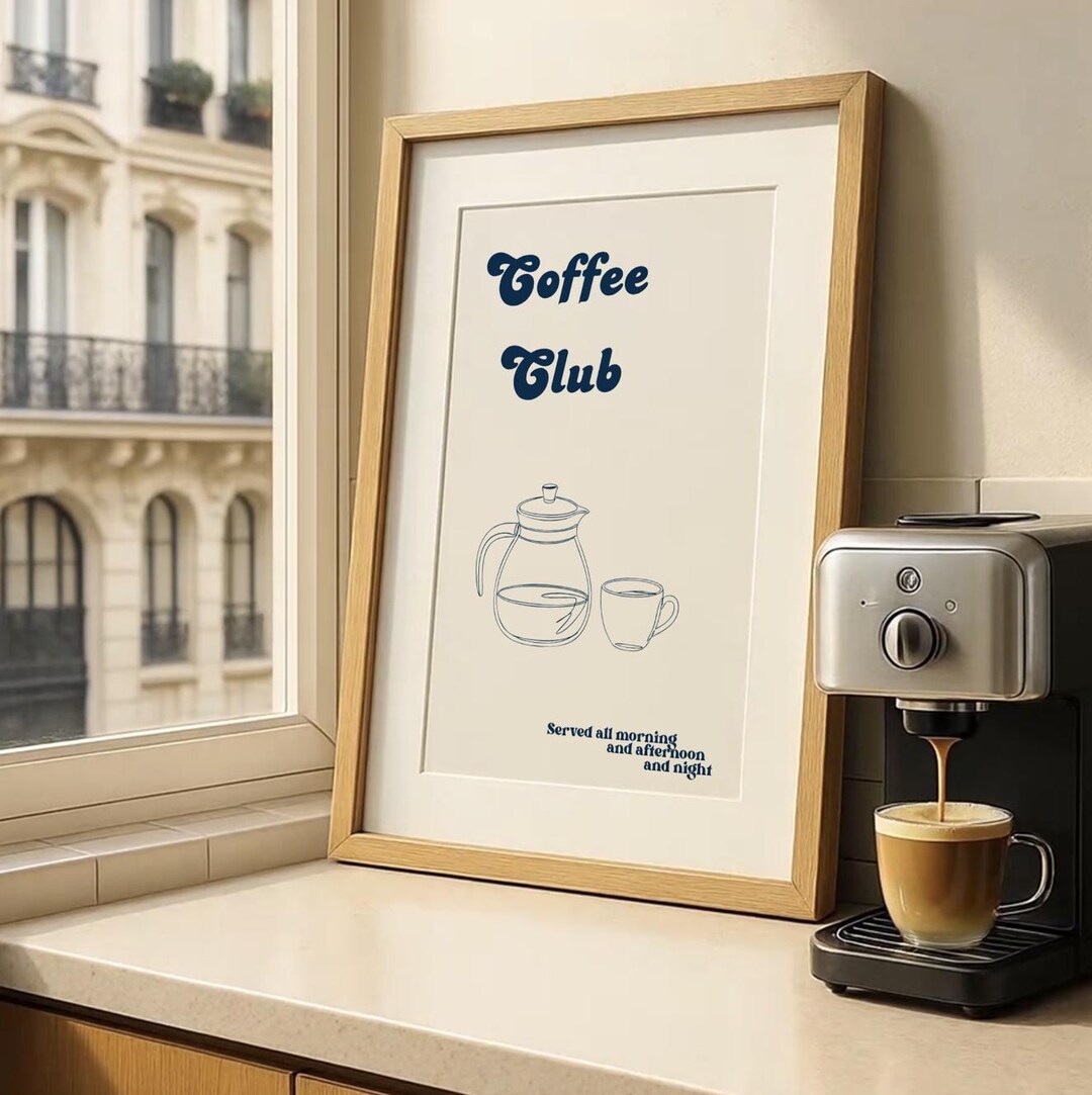 Drip Coffee Club Print | Coffee Bar Printable - Etsy