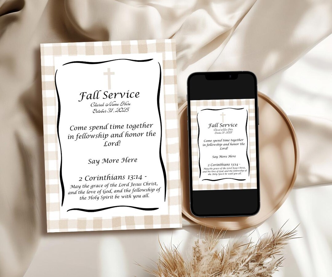 Editable Fall Church Service Flyer | Christian Event (digital Download ...
