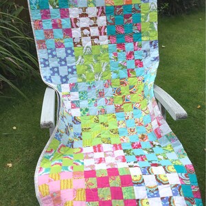 Quilt PDF Pattern Soul Blossoms Checkerboard, Easy Jelly Roll Friendly Patchwork Design, Throw ...