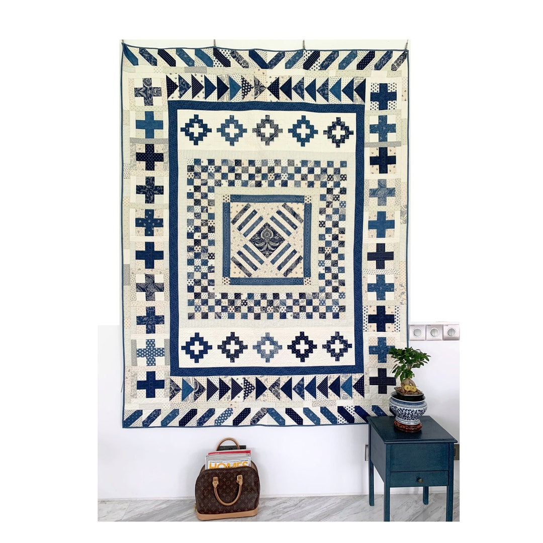 Quilt PDF Sewing Pattern Easy Medallion Patchwork Blanket - Etsy