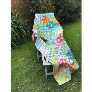 Quilt PDF Pattern Soul Blossoms Checkerboard, Easy Jelly Roll Friendly Patchwork Design, Throw ...