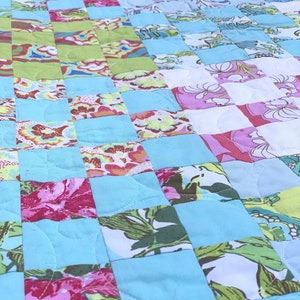 Quilt PDF Pattern Soul Blossoms Checkerboard, Easy Jelly Roll Friendly Patchwork Design, Throw ...