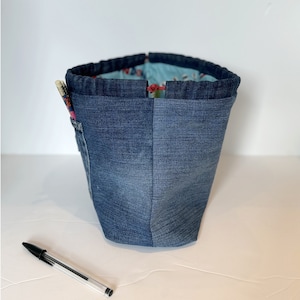 Denim Drawstring Bag Pattern Easy and Sustainable Sewing Project to Re ...