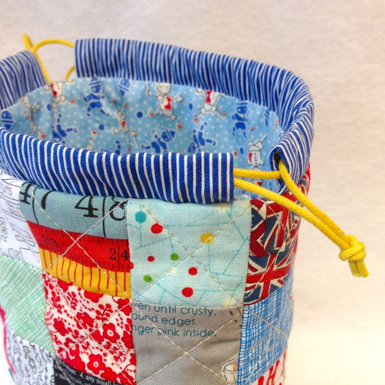 Patchwork Drawstring Bag Sewing Pattern: PDF Tutorial (instant Download ...