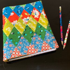 Fabric Notebook Cover Sewing PDF PATTERN, Diamond Patchwork Quilt ...