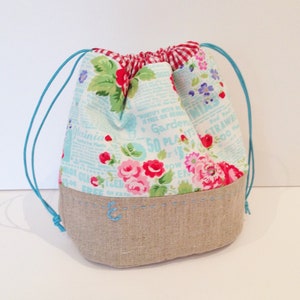 Two-fabric Drawstring Bag Sewing Pattern: Kinchaku Style (PDF Tutorial) - Etsy