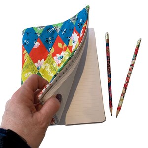 Fabric Notebook Cover Sewing PDF PATTERN, Diamond Patchwork Quilt ...