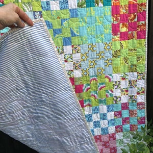 Quilt PDF Pattern Soul Blossoms Checkerboard, Easy Jelly Roll Friendly Patchwork Design, Throw ...