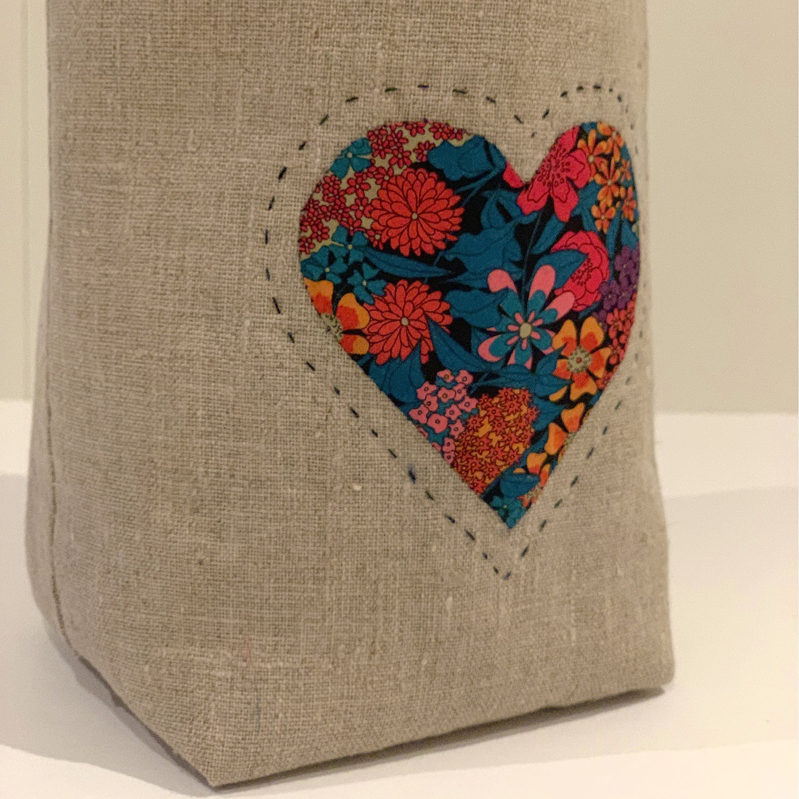 Liberty Heart Applique Drawstring Bag Sewing Pattern: Tikki London (PDF ...