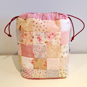 Patchwork Drawstring Bag Sewing Pattern: PDF Tutorial (instant Download ...