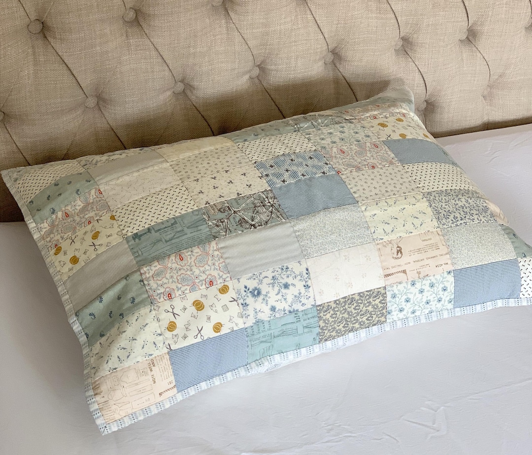 Patchwork Quilt Pillowcase Sewing Pattern: DIY Quilted Bedding (PDF ...