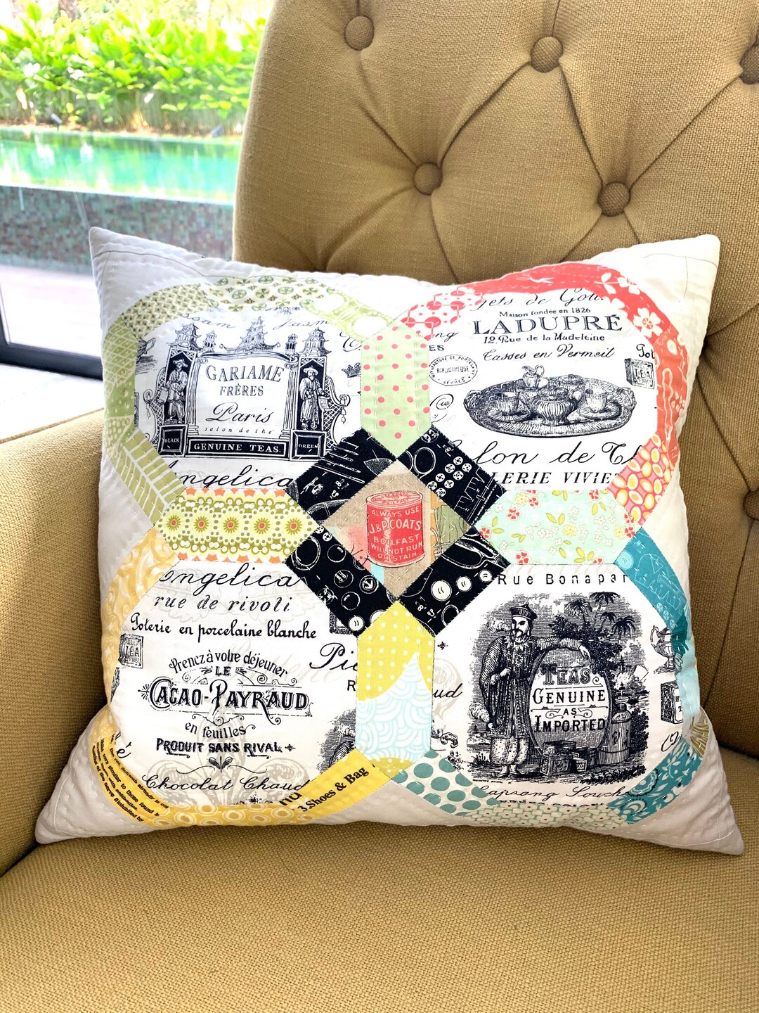 Pillow Sewing Pattern: English Paper Piecing, Patchwork Cushion (PDF ...