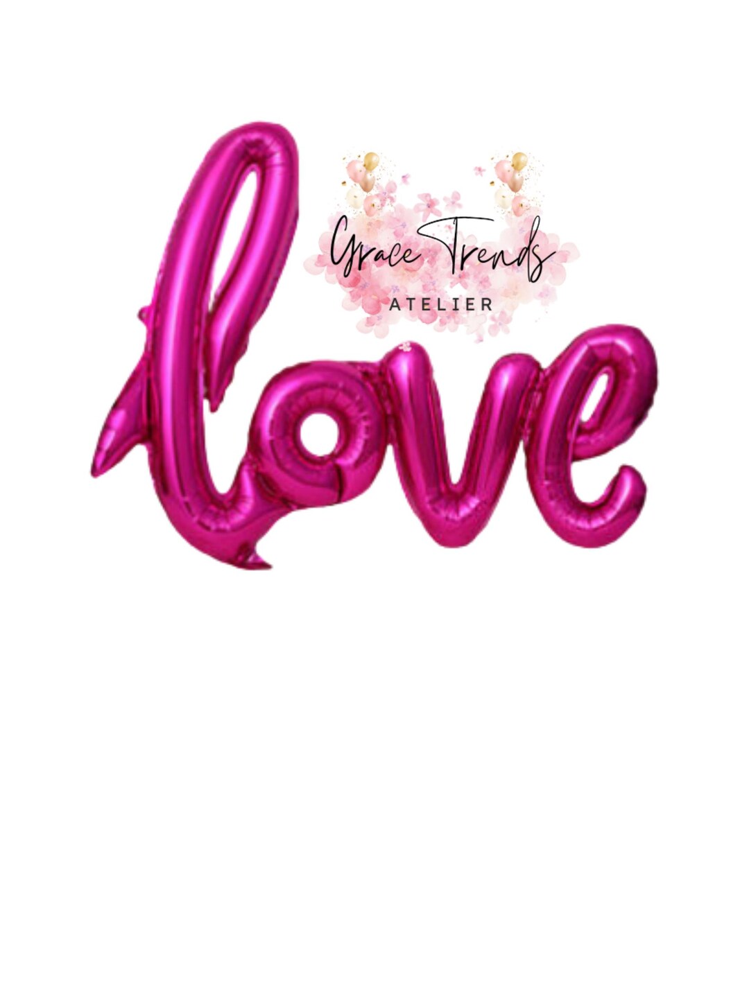 Deep Pink Love Letter Balloon Banner | Valentine's Day Decor ...