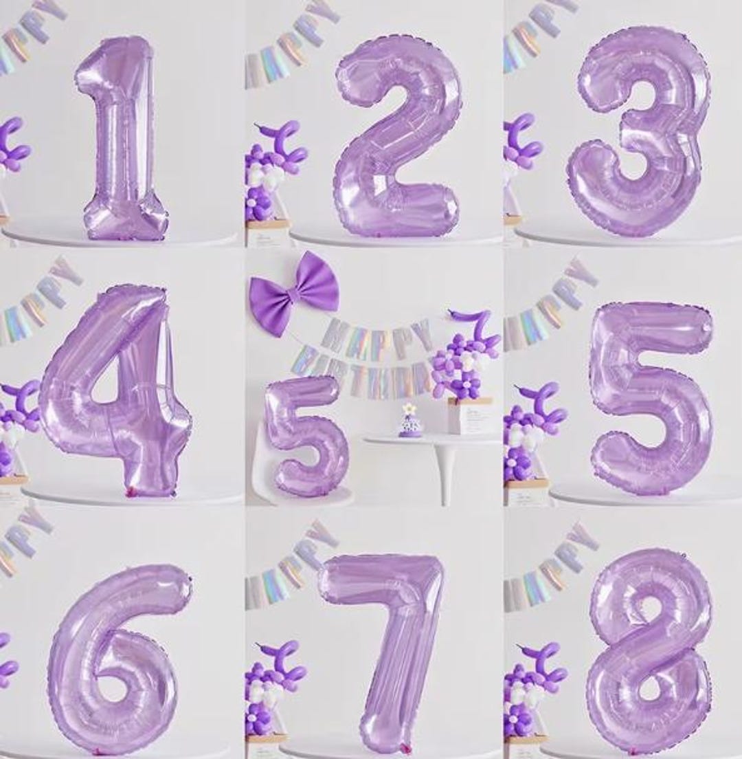 40" Jelly Lilac Number Balloon, 40" Mylar Foil, Self-sealing - Etsy