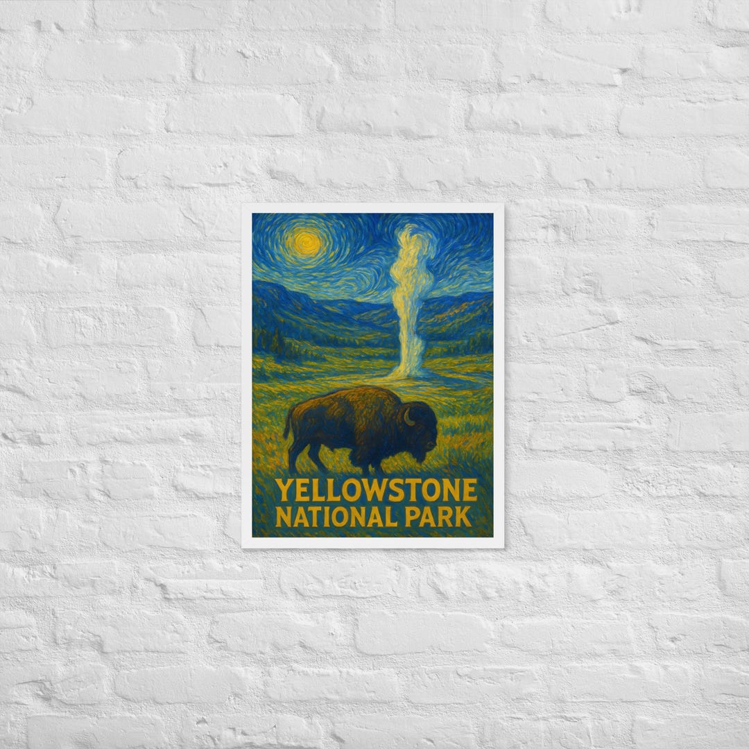 Yellowstone National Park “starry Geyser” Poster - Etsy