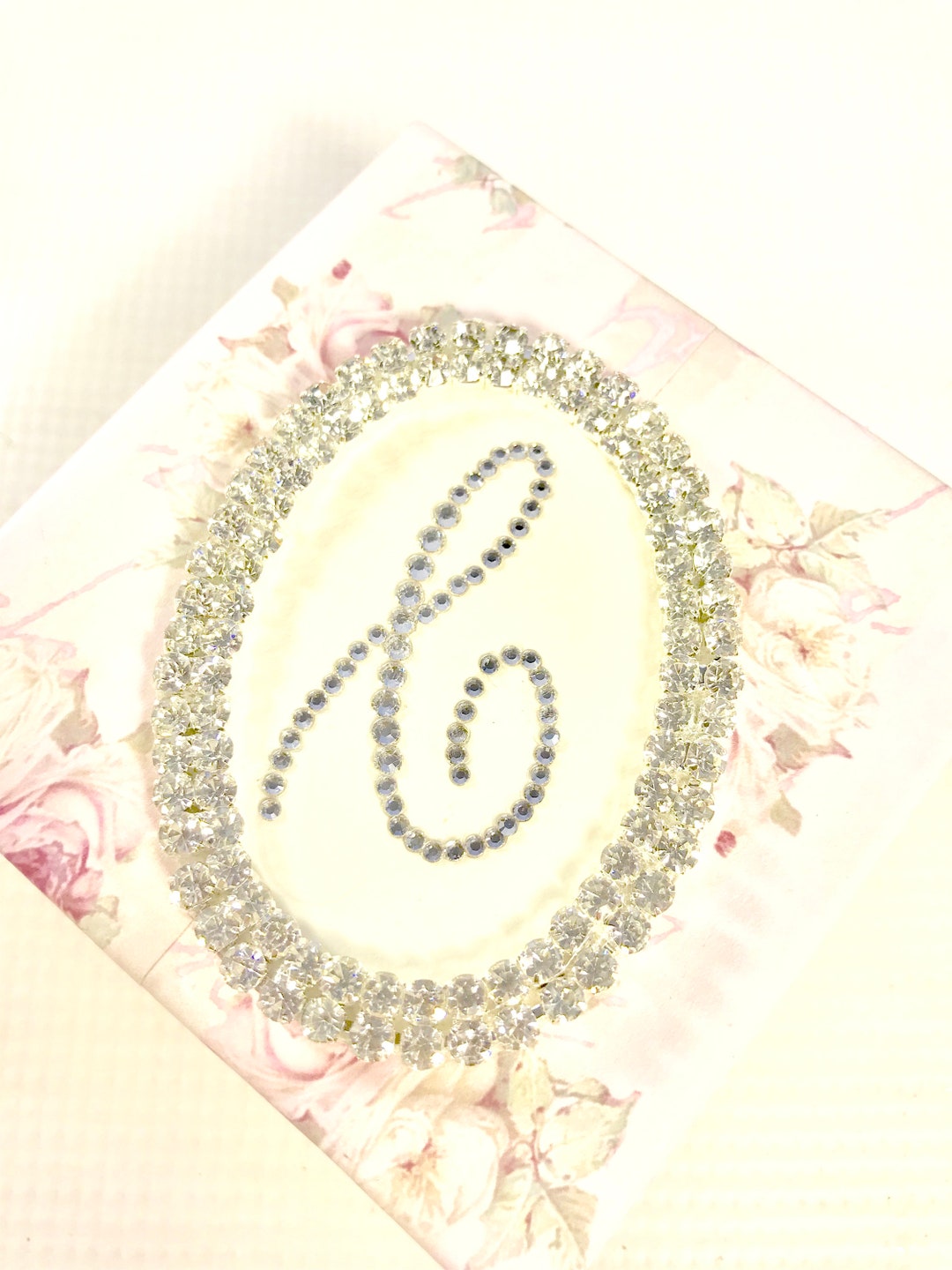 Monogram Rhinestone Gift Tag - Small - Etsy