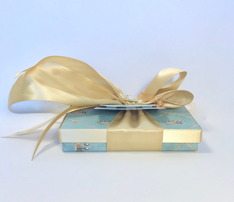 Teal Gold men's gift box with FREE gift tag Groom He | Etsy