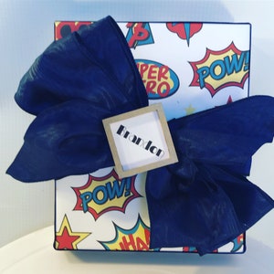 Personalized Super Hero Gift Box Wrap Boxes Birthday Bah Mitzvah Gift ...