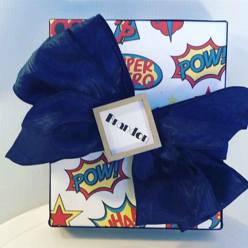 Personalized Super Hero Gift Box Wrap Boxes Birthday Bah - Etsy
