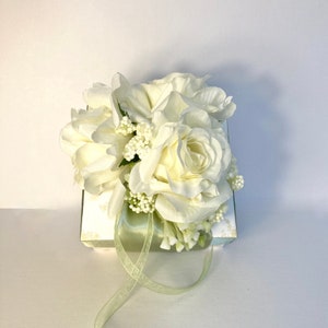 June Birthday Rose Sage Green Ivory Roses Gift Card Box Decorated ...