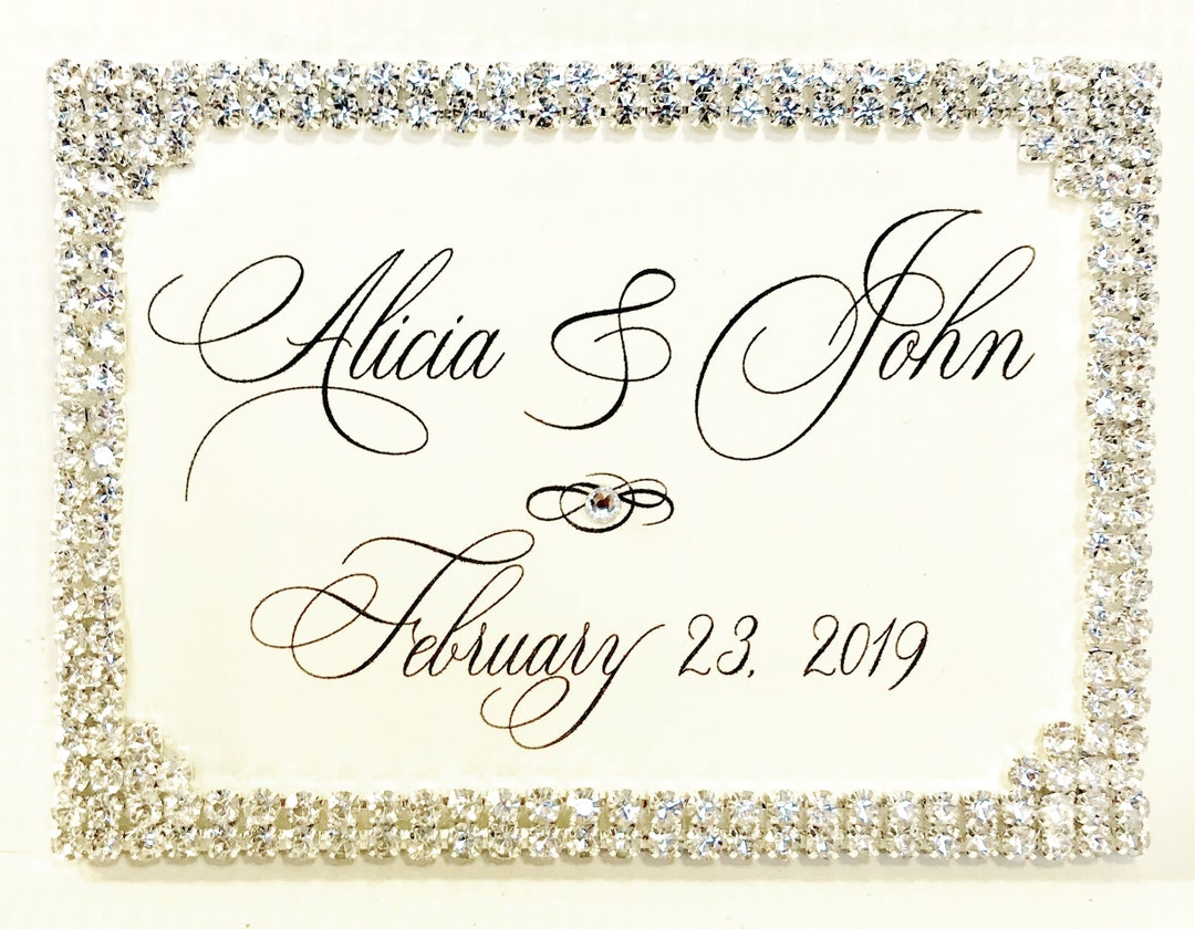 Rectangular Nameplate, Wedding Sign, Marriage Date, Gift Tag ...