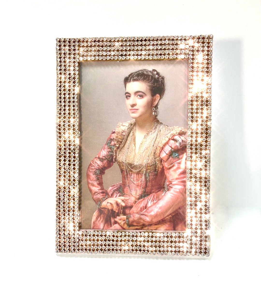 Picture Frame, Rhinestones, Set in Rose Gold, Wedding Card Box Sign ...