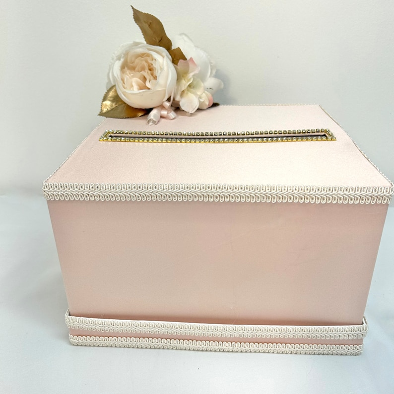 Handmade Blush Satin Graduation Card Box: Floral Keepsake Gift - Etsy