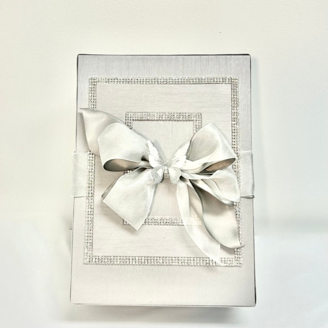Silver Anniversary Gift Box, Butterfly Bling Gift Box, Rhinestones ...