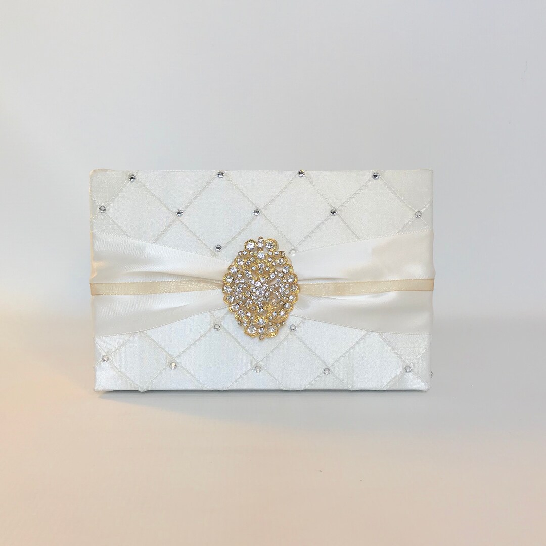 Ivory and Gold Program Box, Amenities Box, Floral Arrangement Cover Box ...