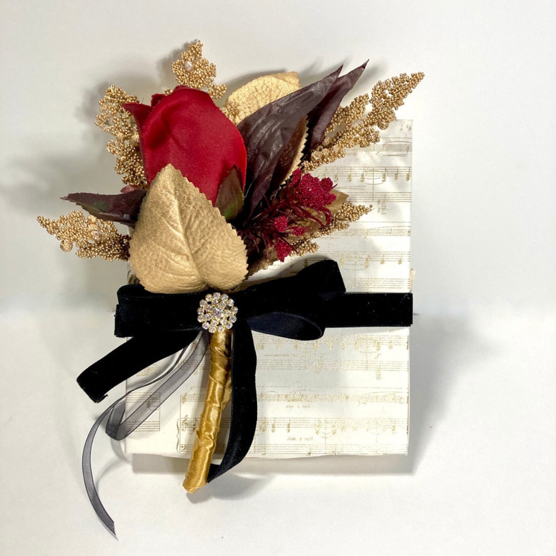 Burgundy Gift Box Wrapping: Feather & Velvet Ribbon, Keepsake Box - Etsy