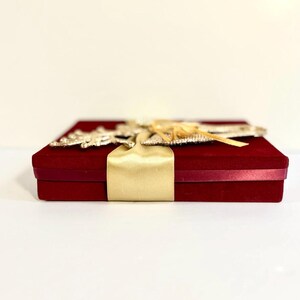 Red Velvet Reindeer Gift Box: Gold Ribbon Christmas Jewelry Box - Etsy