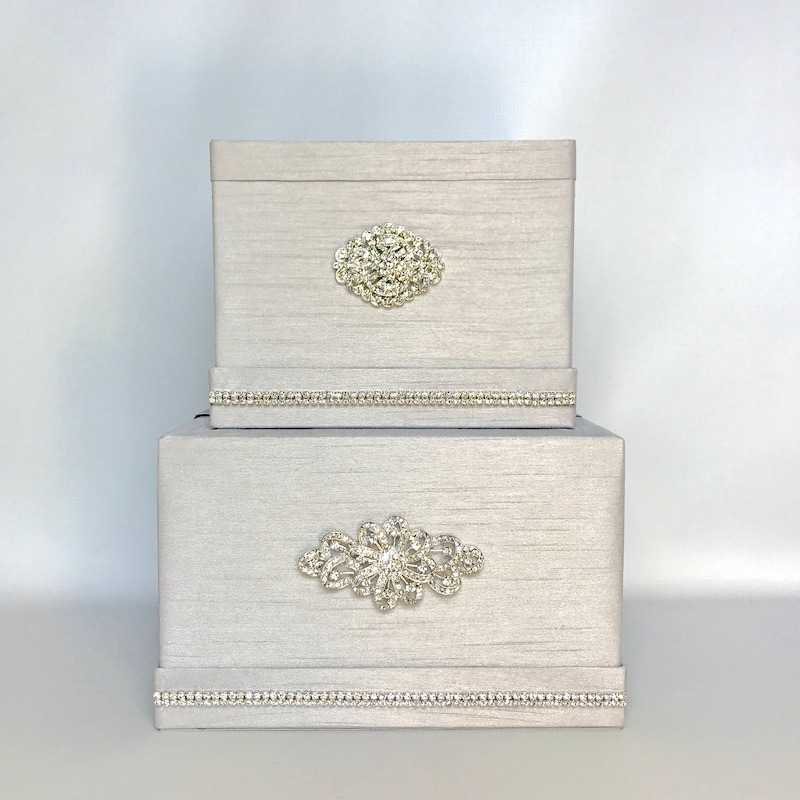 Silver Card Box - Etsy
