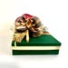 Green Velvet Red and Gold Plaid Christmas Gift Box, Wrapped Gift Box ...