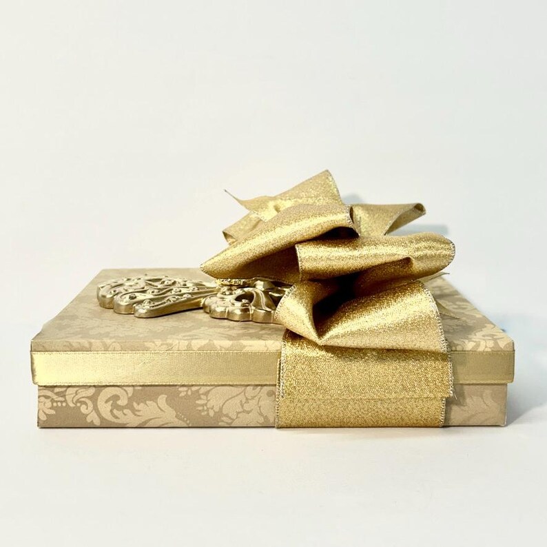 Angel Golden Handmade Christmas Gift Box, Wrapped Gift Box, Re-useable ...