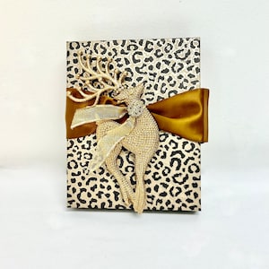 Reindeer Gift Box, Leopard Print Gift Box Wrap Boxes Christmas Gift ...