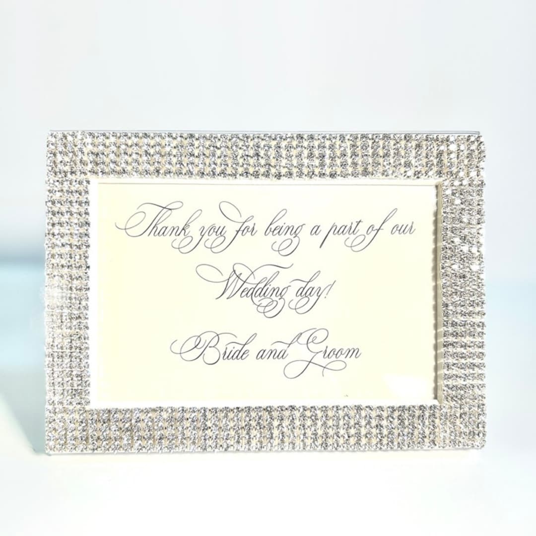 Rhinestone Wedding Card Box Sign: Silver Acrylic Frame (5x7) - Etsy