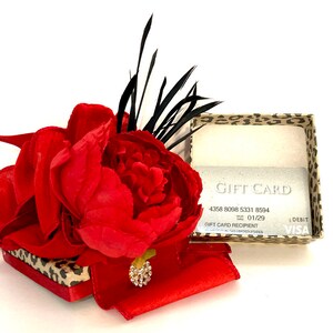 Leopard Print With Red Ribbon Gift Card Holder Sustainable Reusable ...
