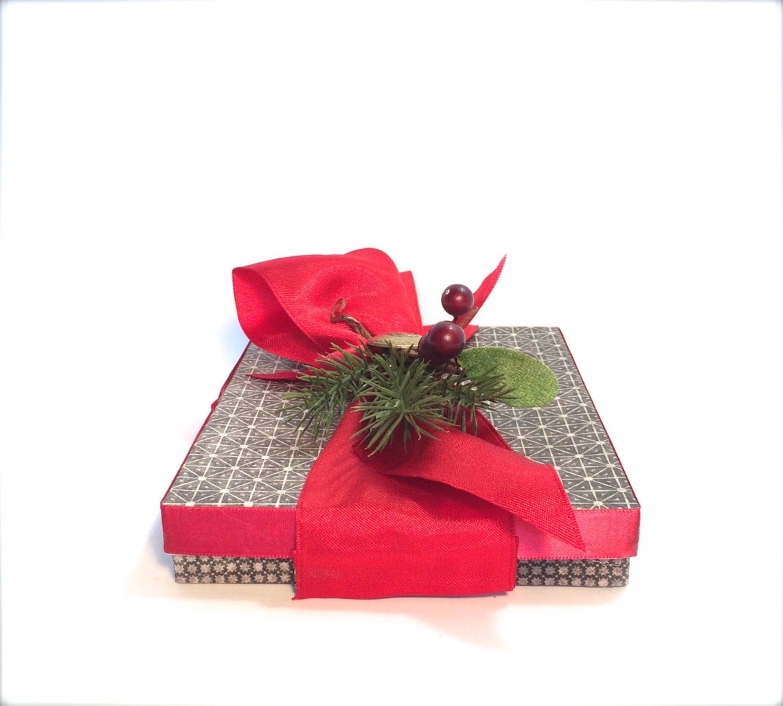 Gift Box Christmas Gift Wrap Gift Cards Pre-wrapped Gift - Etsy