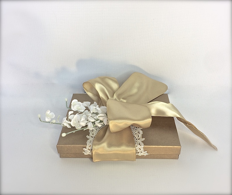 Handmade Gold Lace Gift Box: Shabby Chic Wedding Favor (5x7x1”) - Etsy