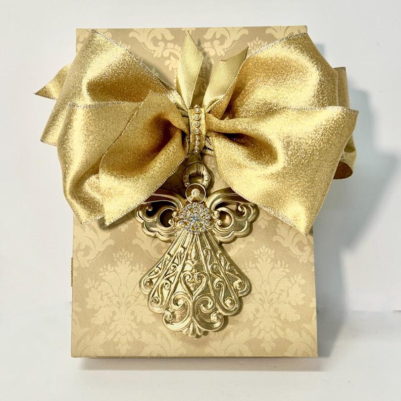Angel Golden Handmade Christmas Gift Box, Wrapped Gift Box, Re-useable ...