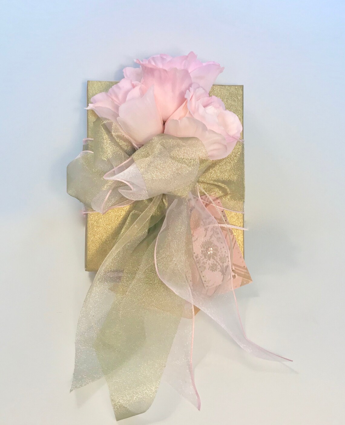 Handmade Pink and Gold Gift Box With Free Gift Tag - Etsy