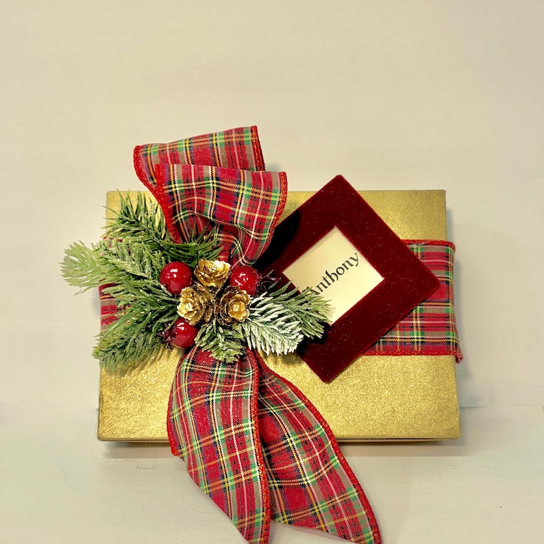 Personalized Plaid Gift Box: Christmas Jewelry Box, Wedding Favors - Etsy