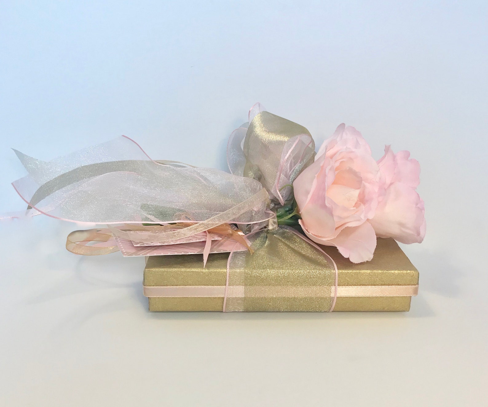 Handmade Pink and Gold Gift Box With Free Gift Tag - Etsy