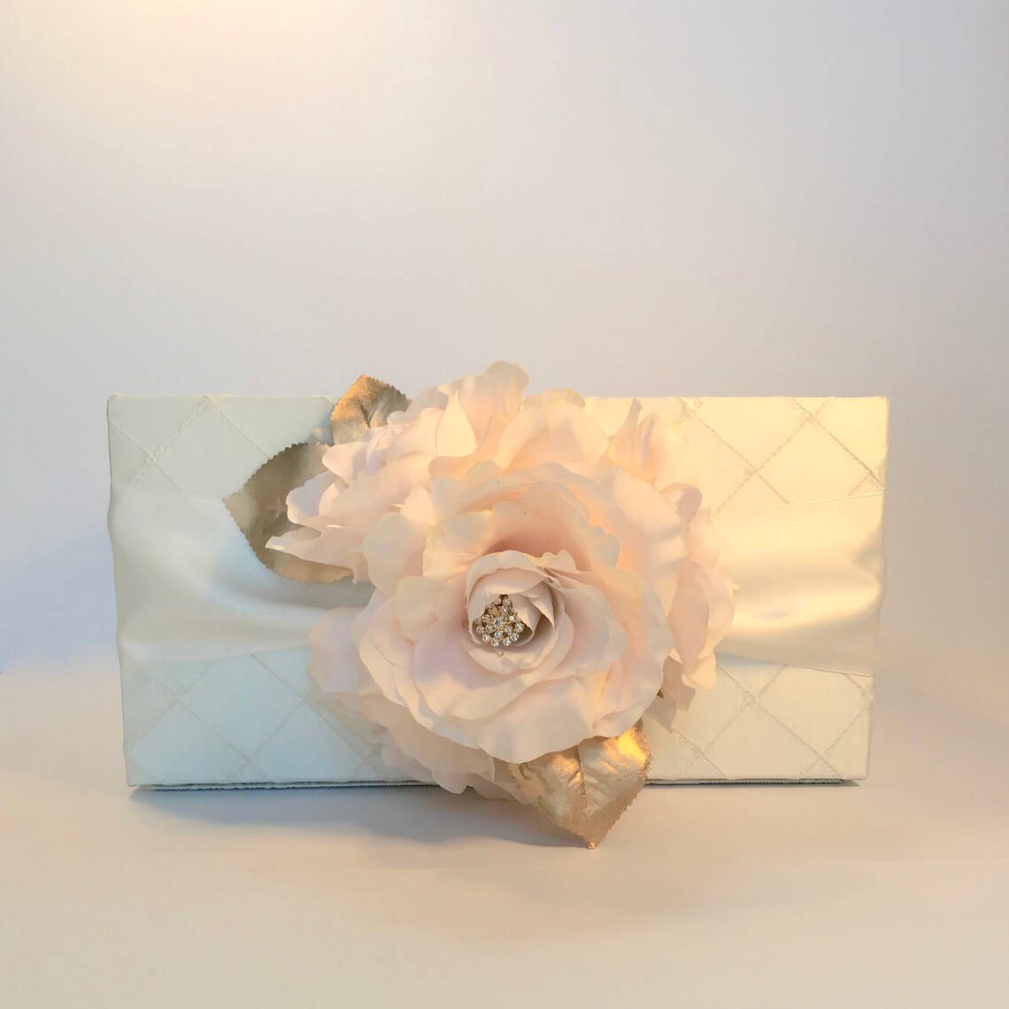 Wedding Card Box with Lock Secured Lock Peach Pink Cream | Etsy