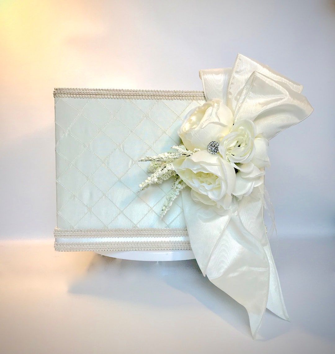One Tier, Ivory, Wedding Card Box, With Lock Holder, Wedding Money Box ...