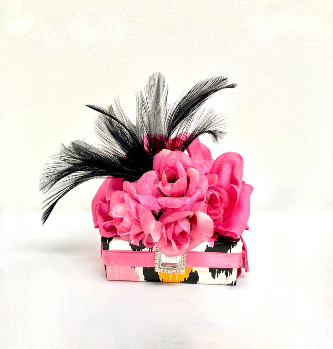 Pink and Black Gift Box Favor Box, Jewelry Box, Wedding, Gift Box ...