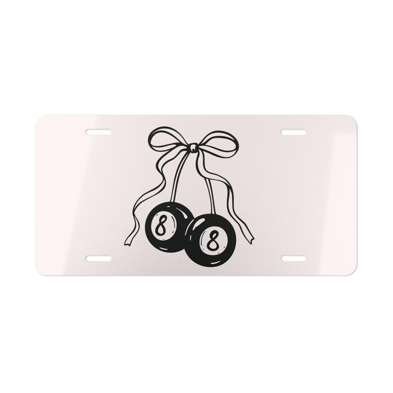 Cherry 8 Ball License Plate, Retro Car Tag, Rockabilly Aesthetic Plate ...