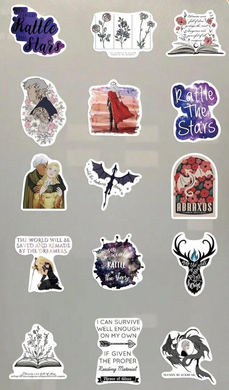 Throne of Glass 50 Stickers | TOG Sticker Pack | Sarah J. Maas Gifts ...