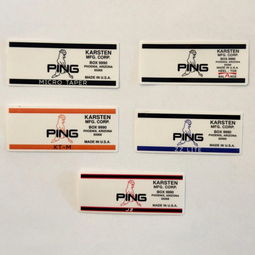 Ping Shaft Band Labels | Vintage Golf Decals Eye 2 Zing Zz-lite KT-M ...
